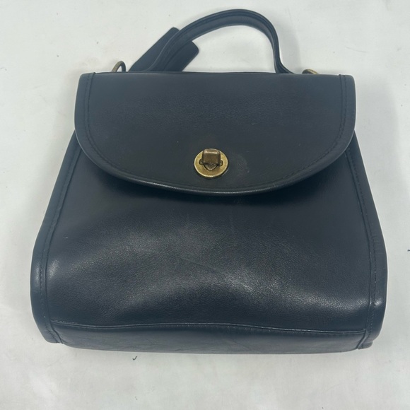 Coach | Bags | Coach Vintage Regina Black Gold Leather Satchel Mini ...